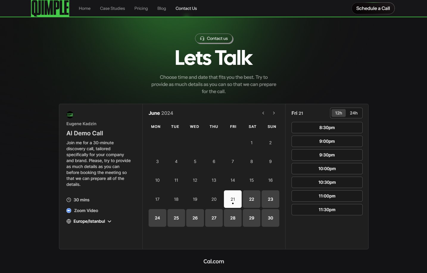 Contact Information - Quimple AI Development Agency