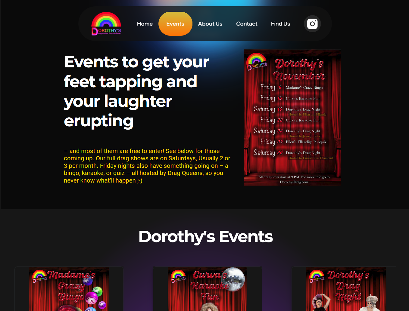 Dorothy’s Events - Drag Shows & Theme Nights in Groningen