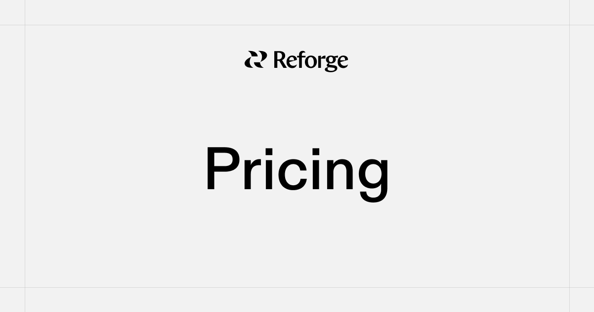 Reforge - Pricing