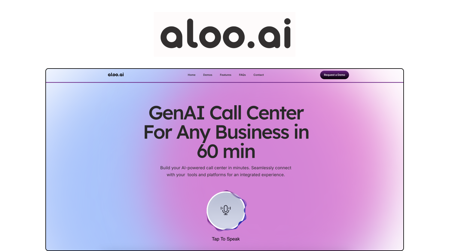 aloo.ai GenAI Call Center in 60 Min