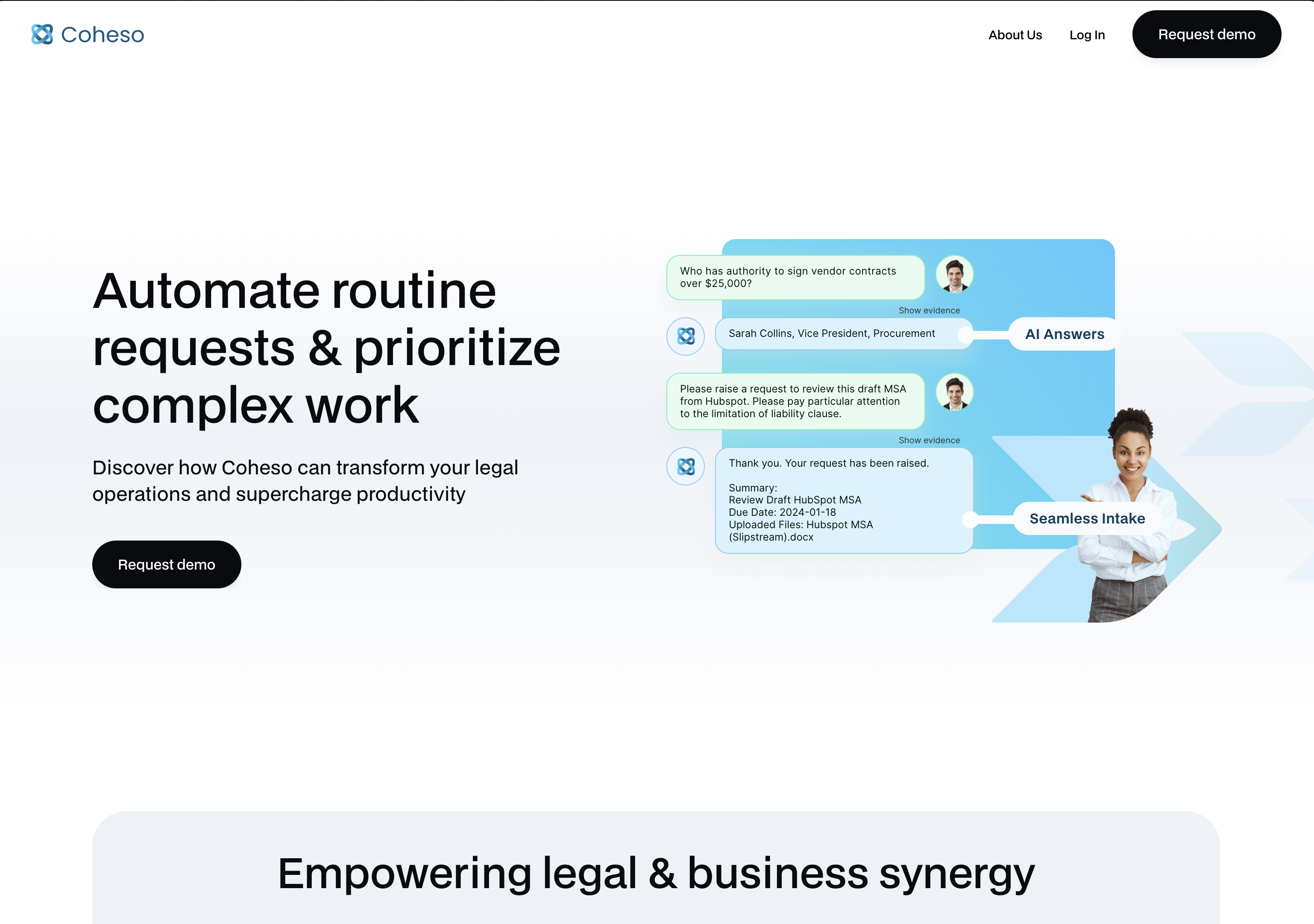 Coheso: GenAI Legal Front Door | Work Management | Internal Matter ...