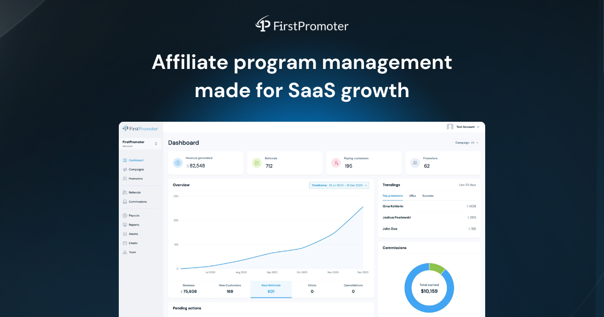 Affiliate Program Management Software for SaaS | FirstPromoter