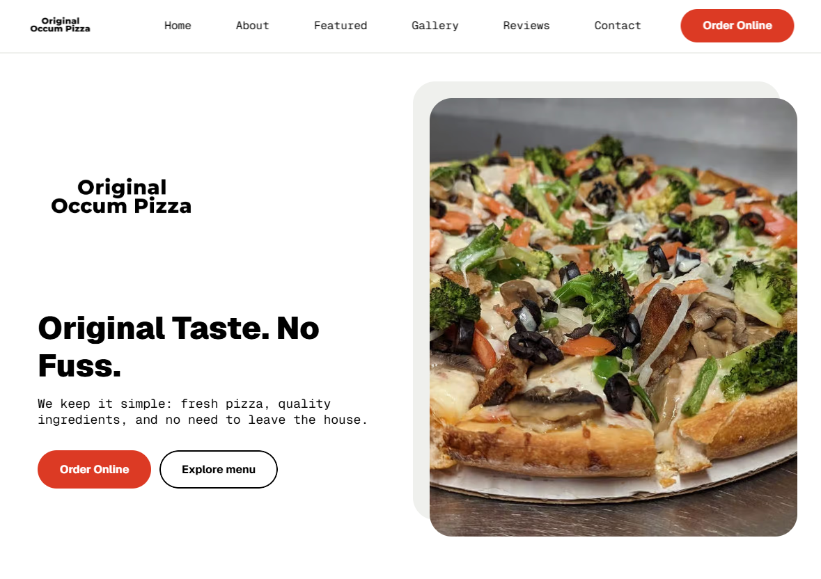 Original Occum Pizza – Your Destination for True Pizza