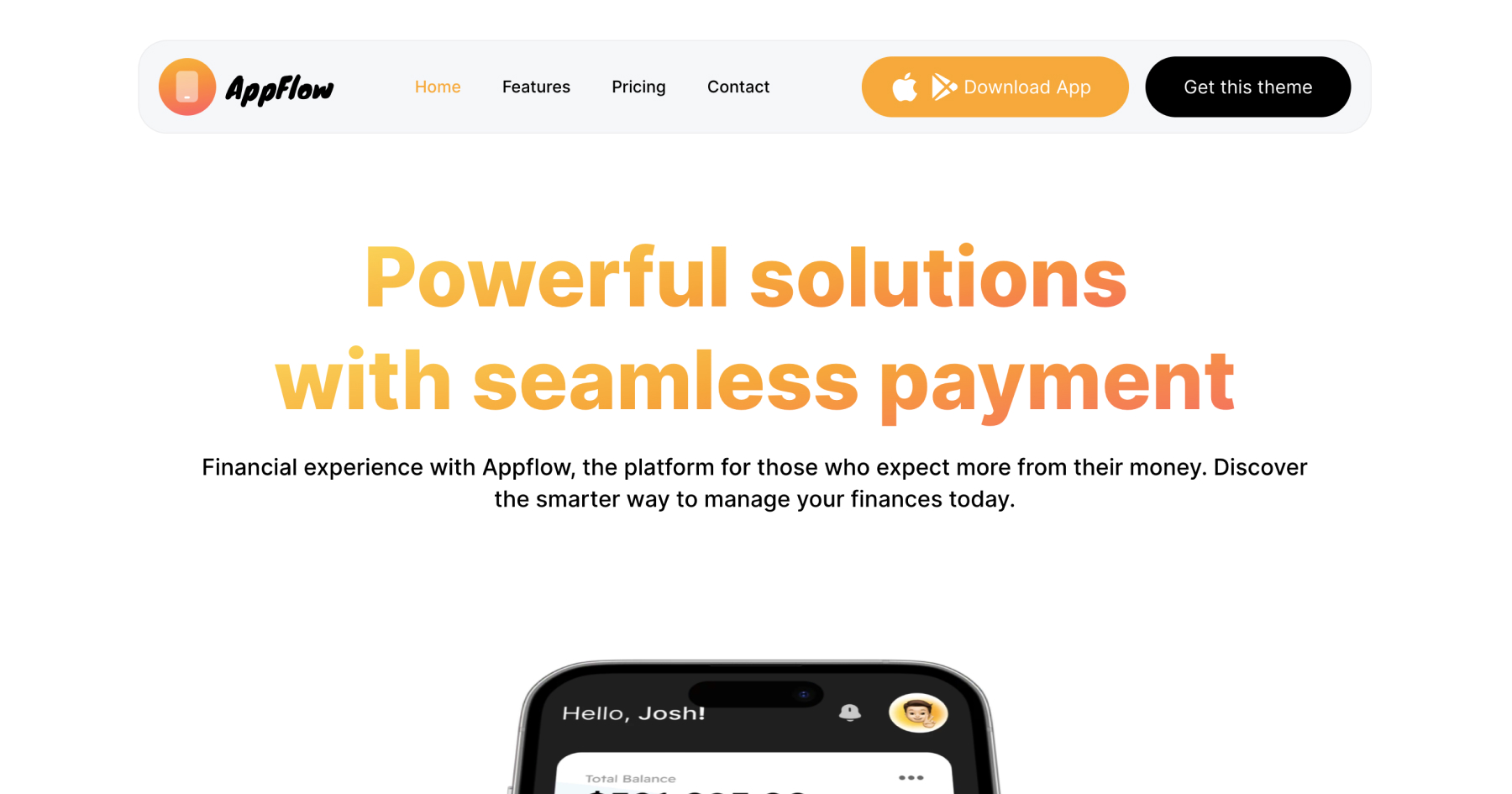 AppFlow — Beautiful Mobile App Landing Page