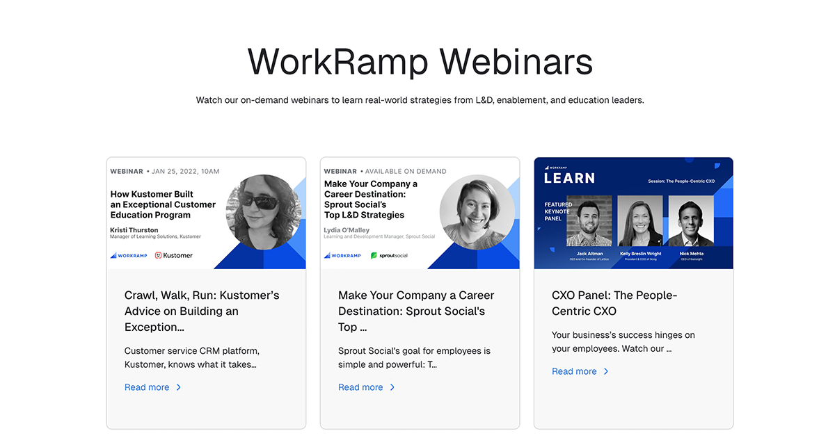On-demand Learning and Enablement Webinars | WorkRamp