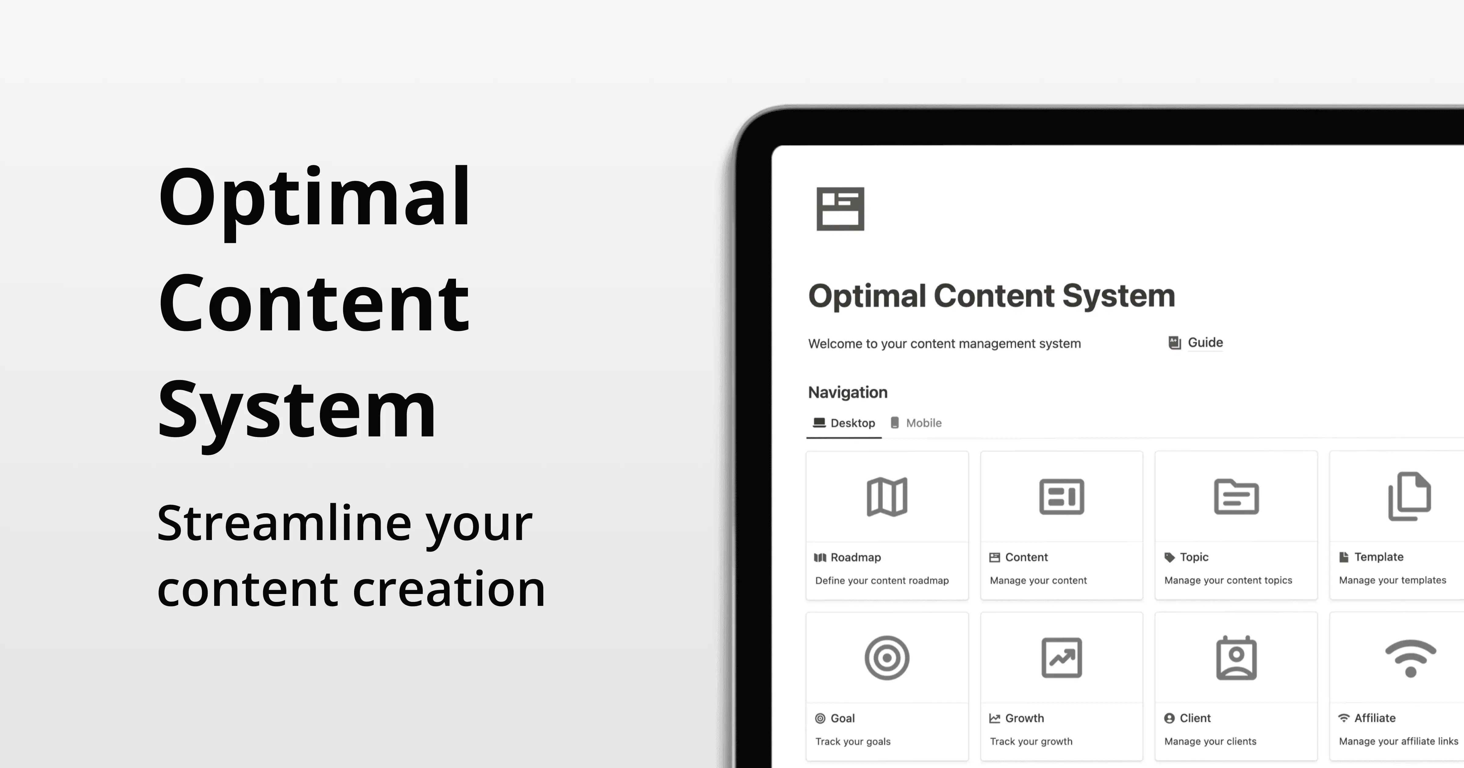 Notion Optimal Content System - Eazypath