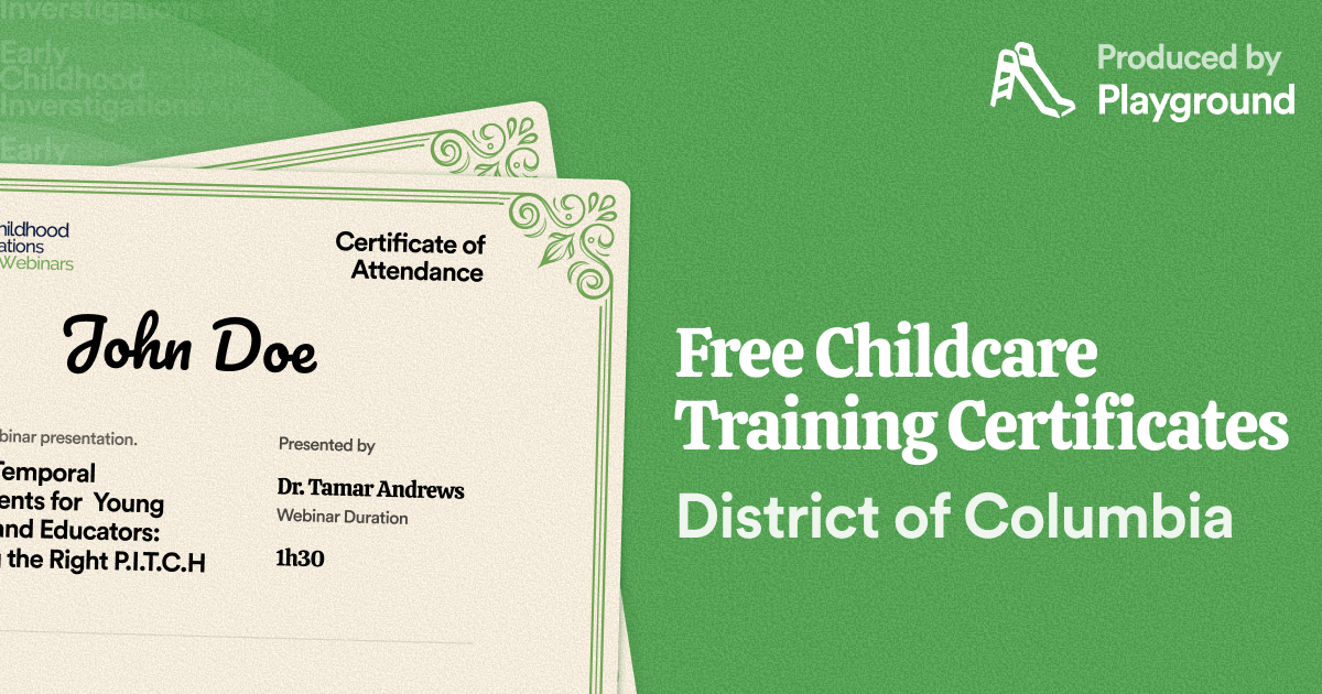 Certificates for District of Columbia | Early Childhood Webinars