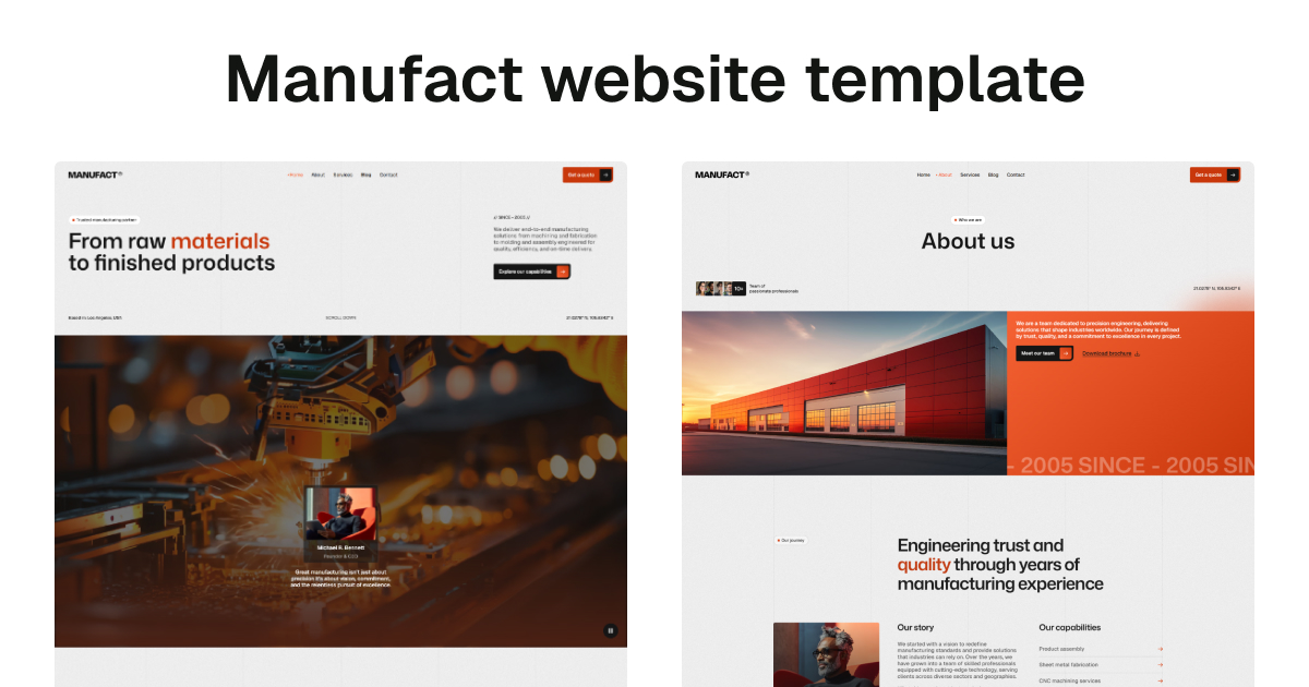 Manufact — Industrial Manufacturing Website Template