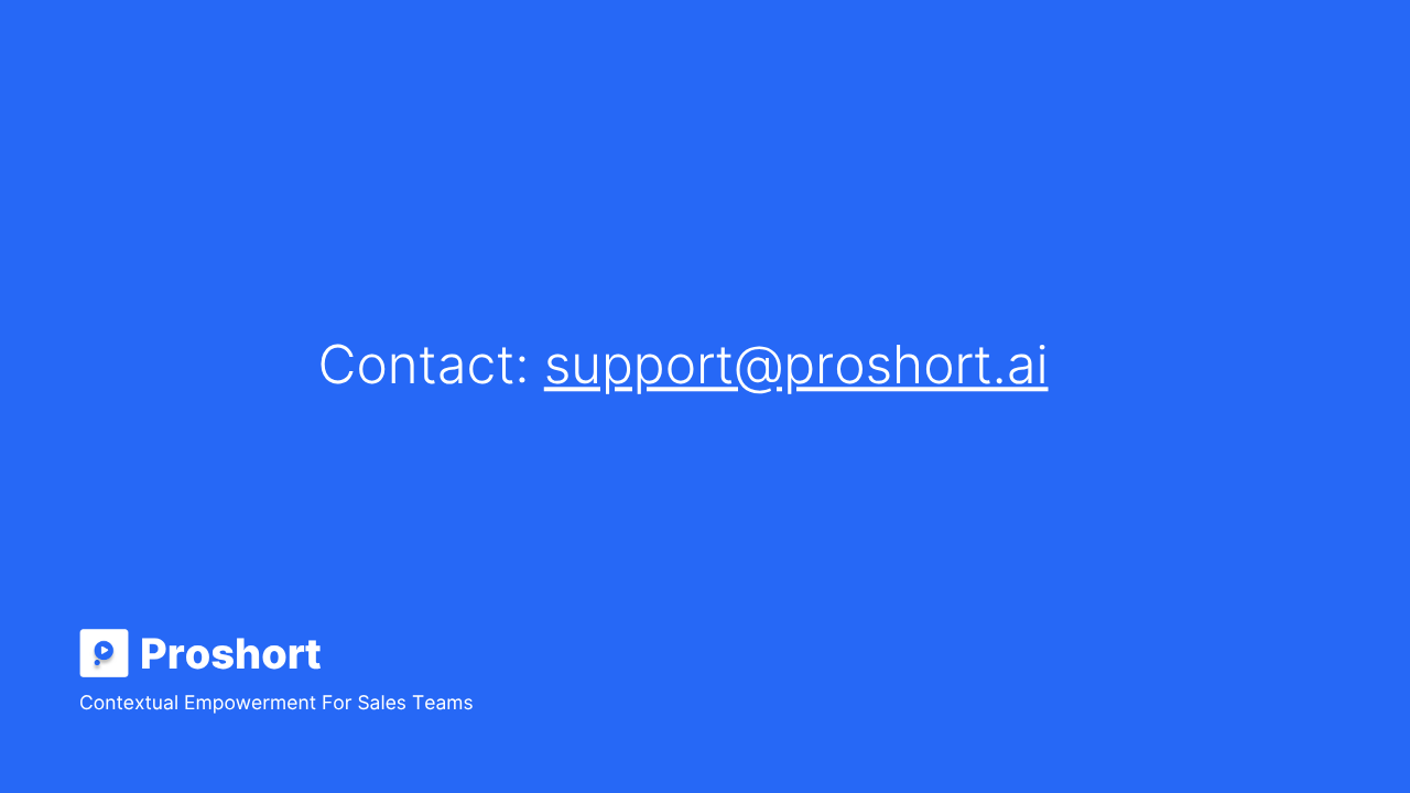 Contact | Proshort Team