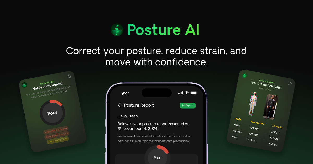 Posture AI – Improve Posture, Reduce Pain, Move Better