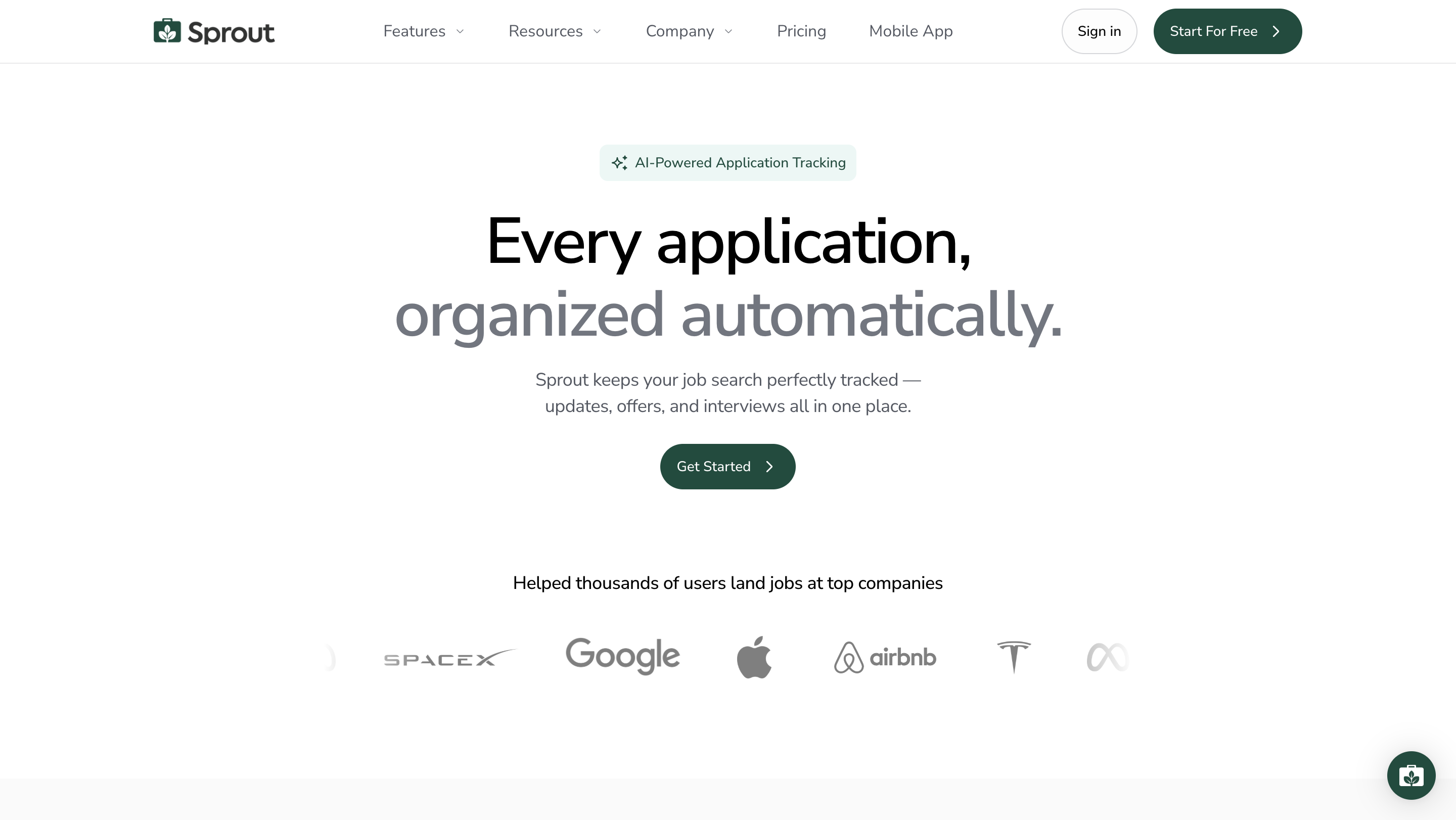 Track Every Application Automatically | Sprout Integrated Job Tracker ...