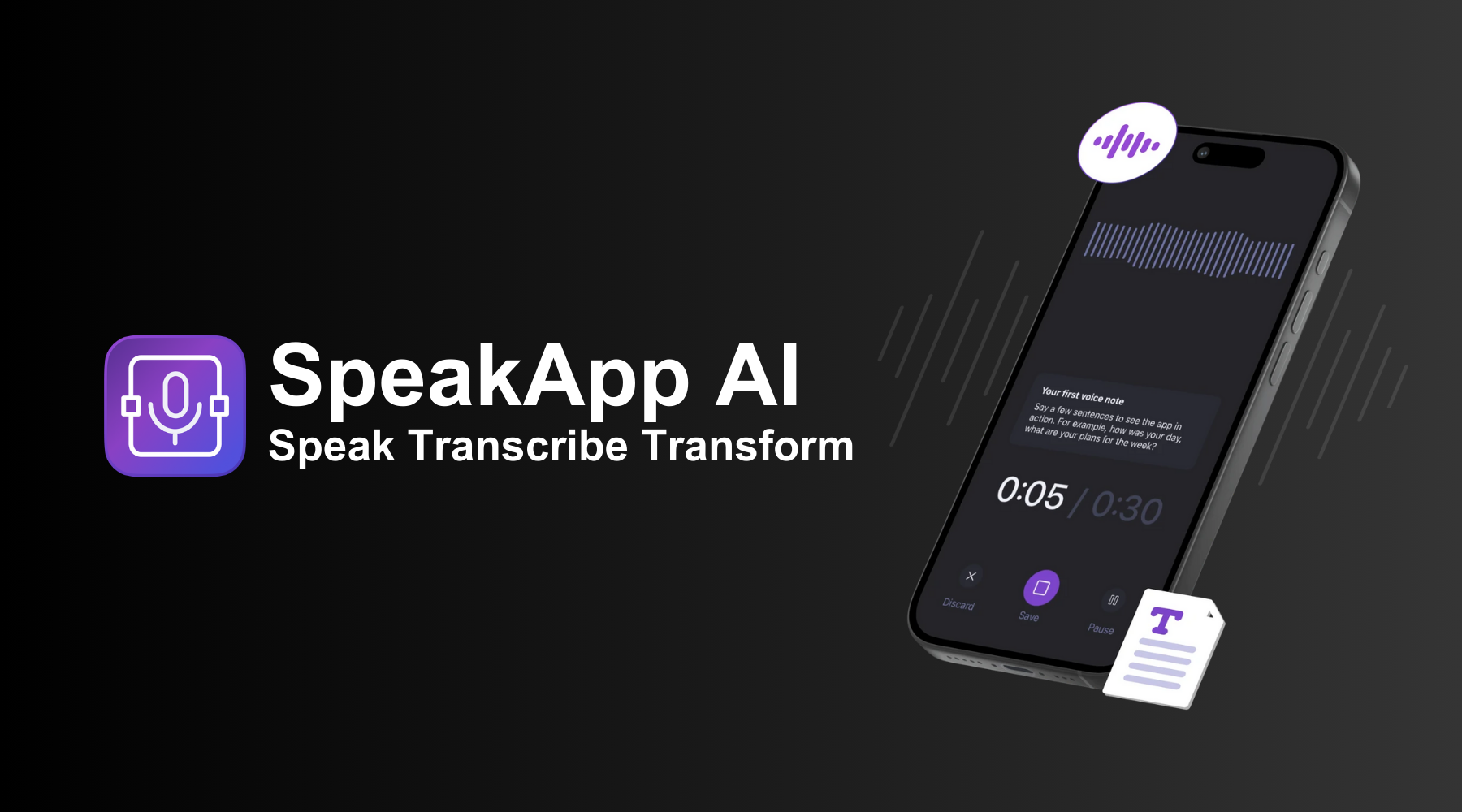 SpeakApp AI - Transcribe Speech To Text