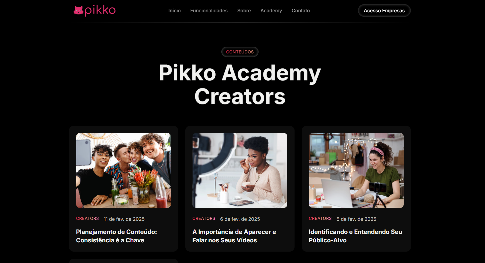 Pikko Academy | Pikko: Creators UGC em Escala