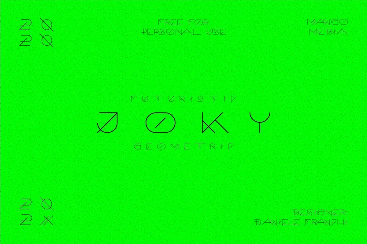 Joky: Light Futuristic Font | Daniele Franchi Typography
