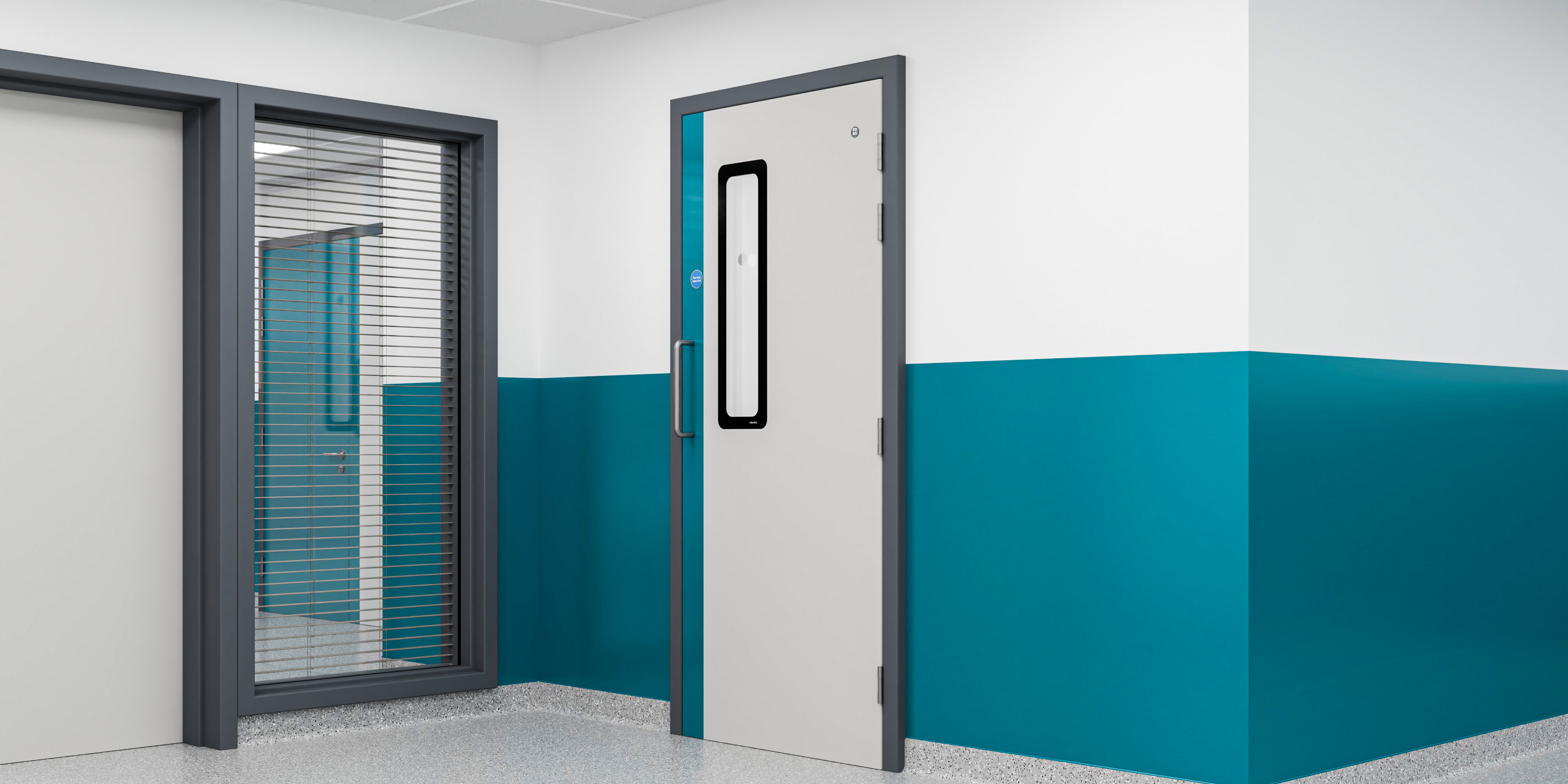 Hygidoor – Fire-Rated Hygienic PVC Door Set for Healthcare