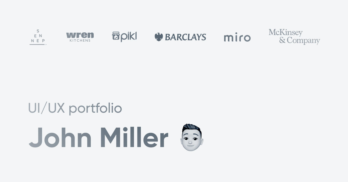 John Miller · UI/UX Portfolio