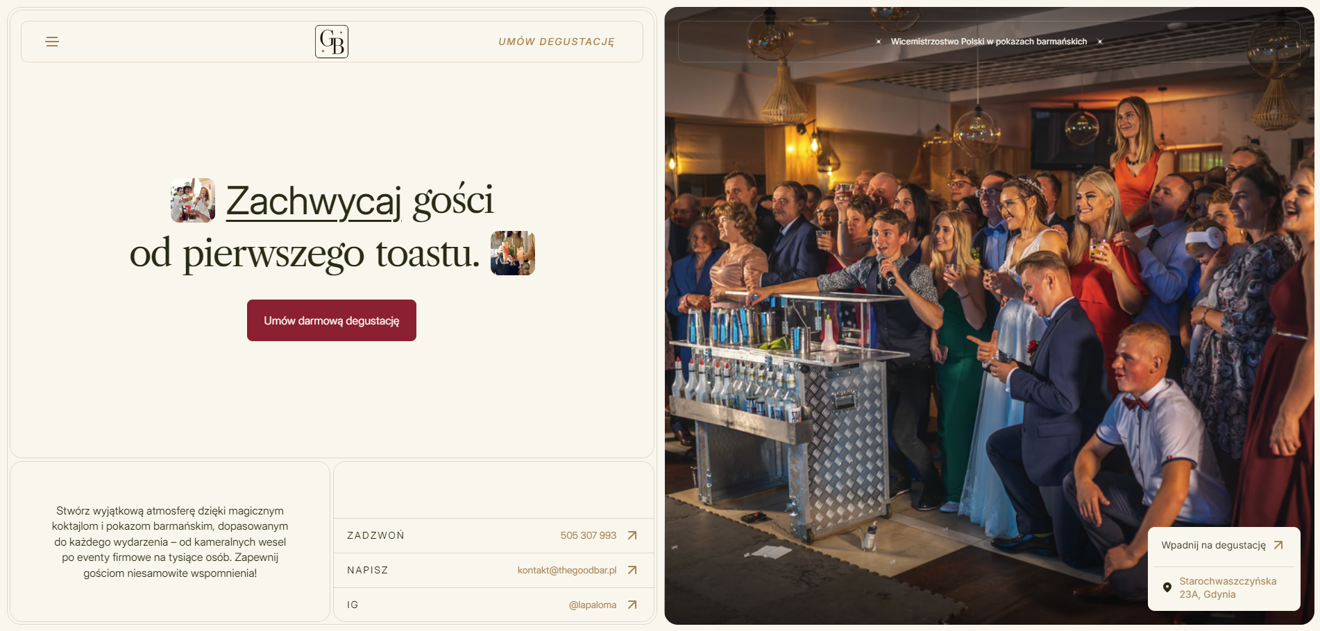 The Good Bar — Bar na wesela i inne imprezy, pokazy i warsztaty ...