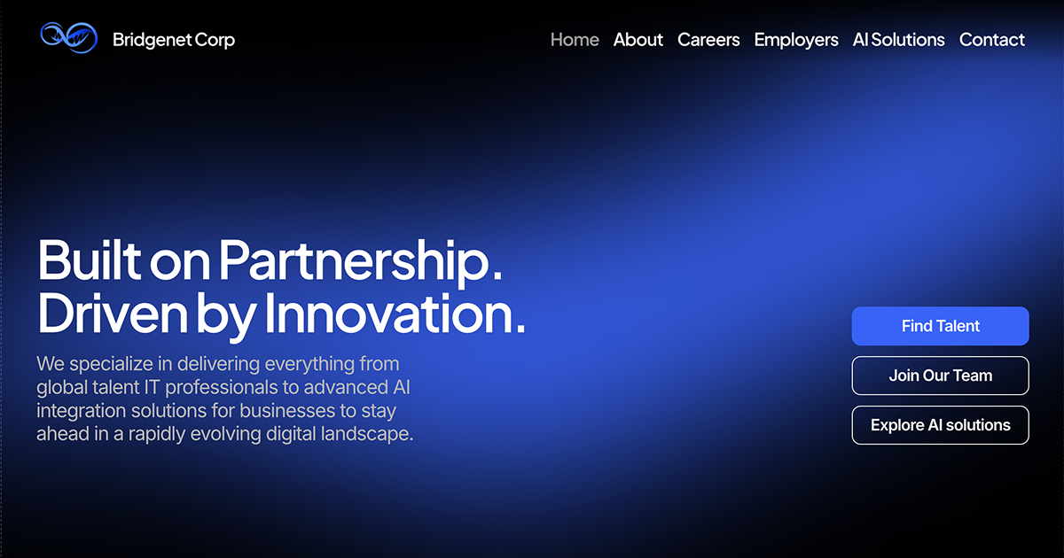 Contact | Bridgenet – High-Performance AI & IT Staffing Agency