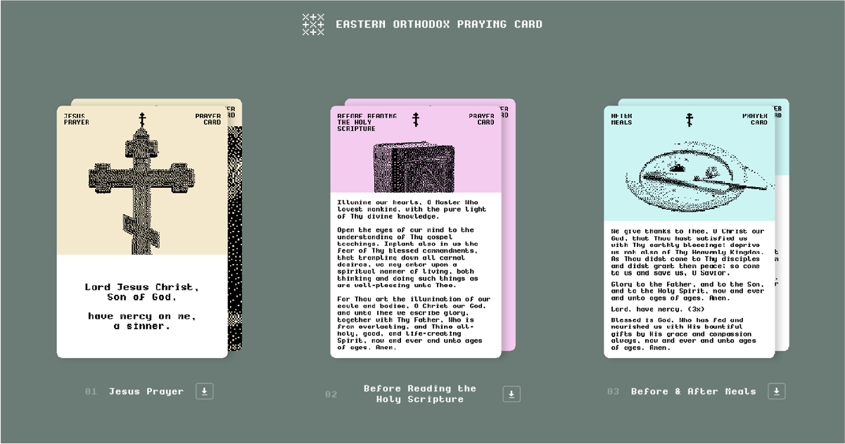Eastern Orthodox Praying Cards