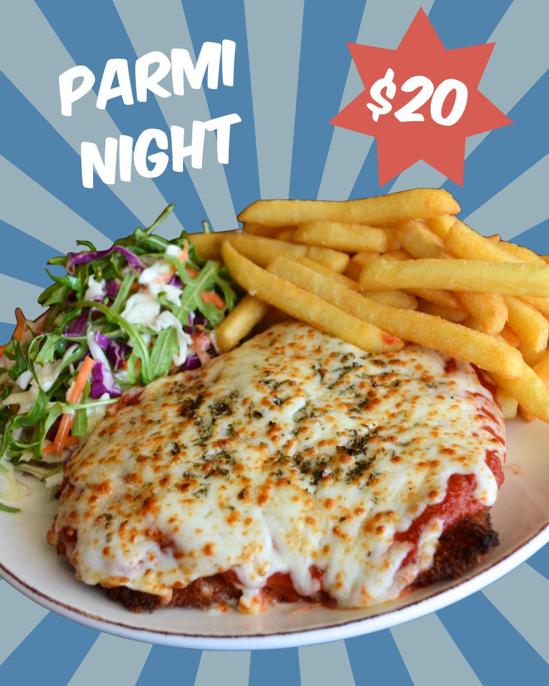 $20 Parma Night – Wednesdays at General Public Corio | Corio Village