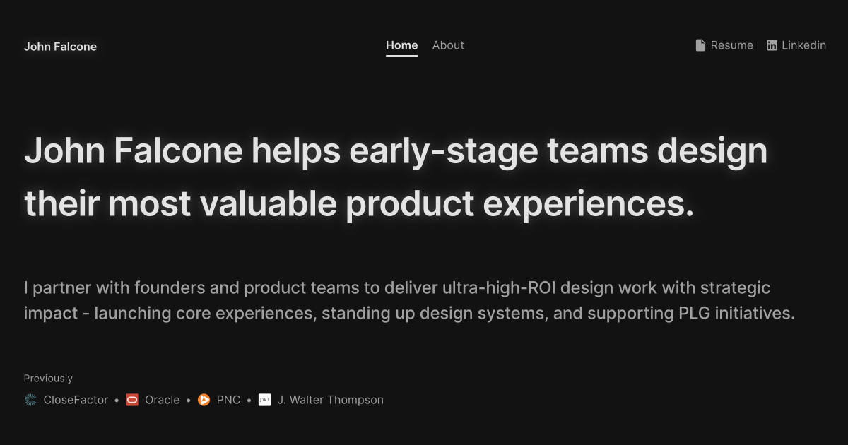 John Falcone • Product Builder & Designer