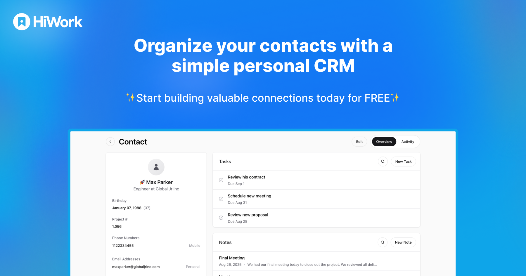 HiWork - Business CRM solution