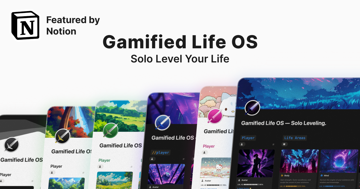 Gamified Life OS | Solo Leveling Notion Template