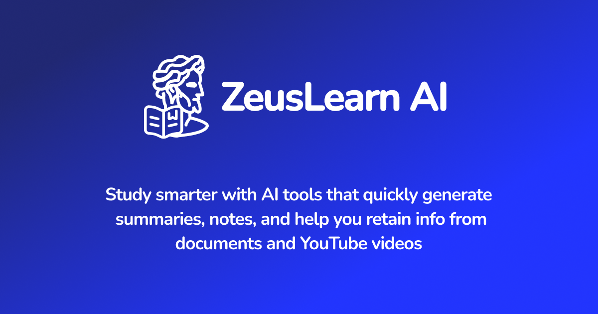 ZeusLearn AI: Summarize, Generate Notes, Flashcards and Quizzes & Learn ...