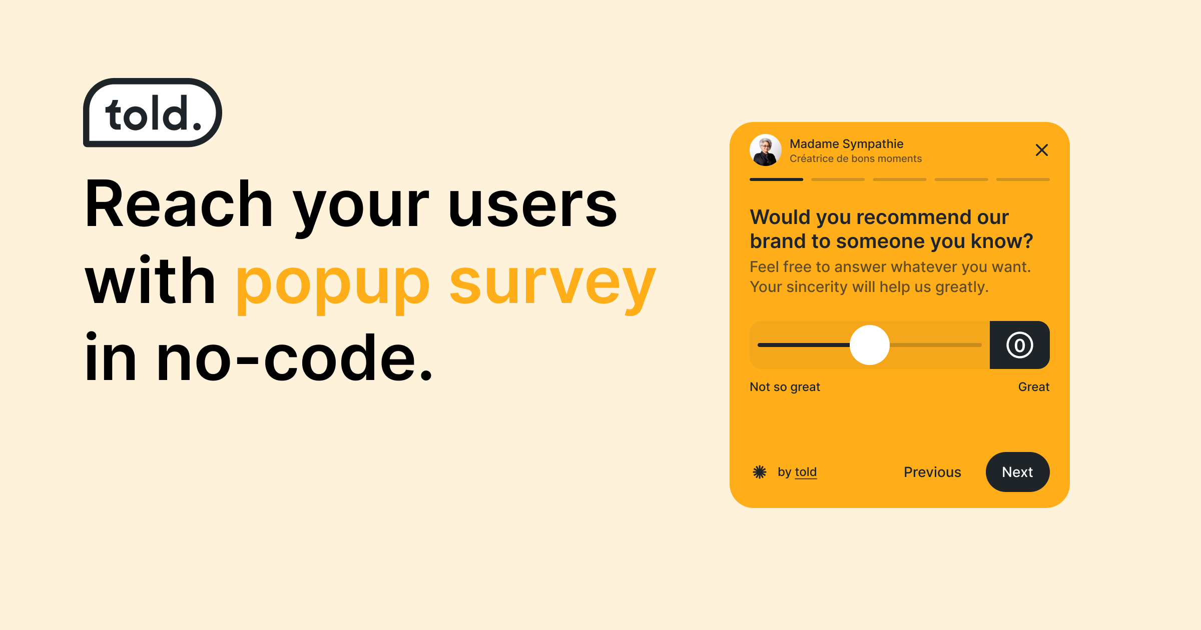 Told : Get Continuous User & Customer Feedback with Style