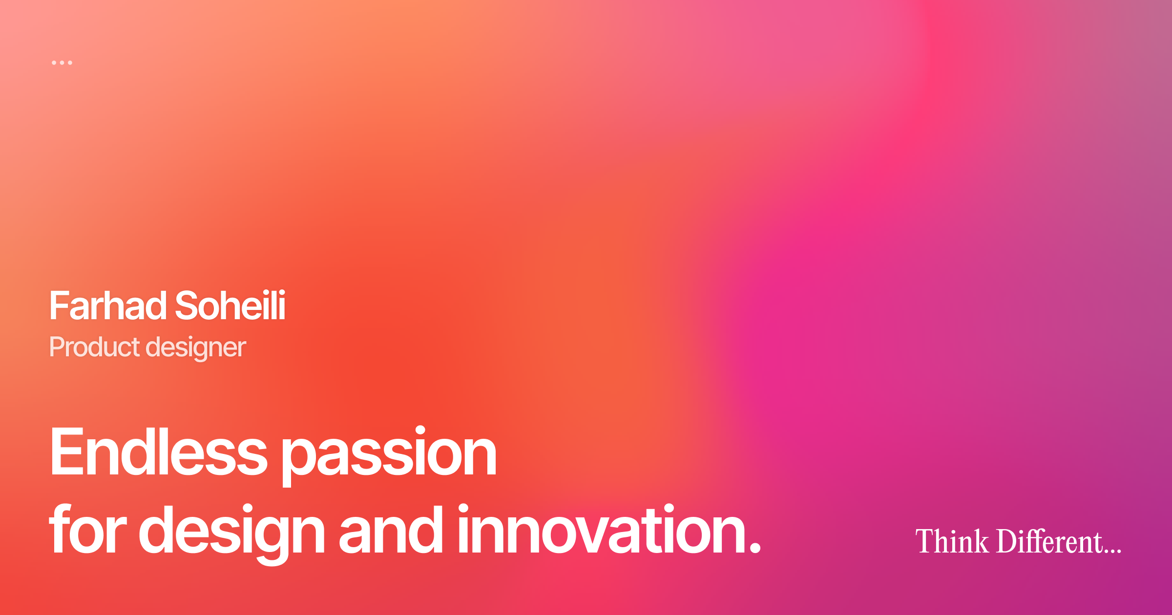 Farhad Soheili Portfolio