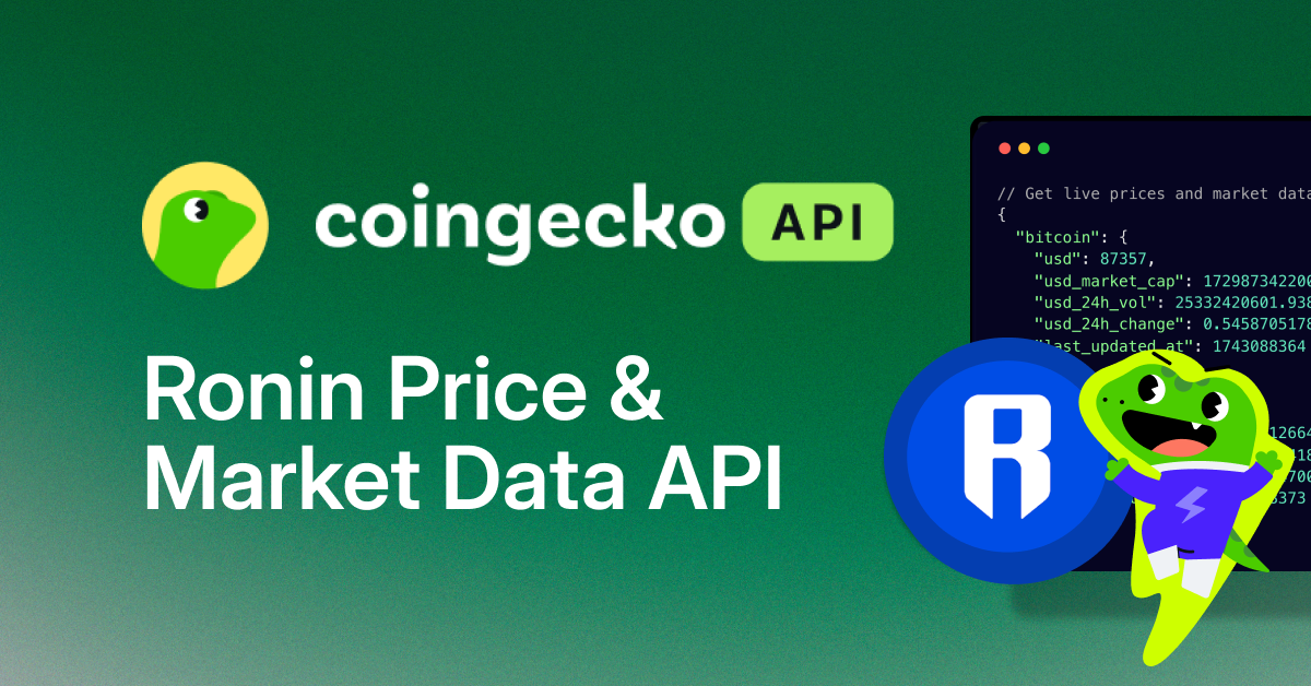 Ronin Price & Market Data API for Tokens & NFTs | CoinGecko API