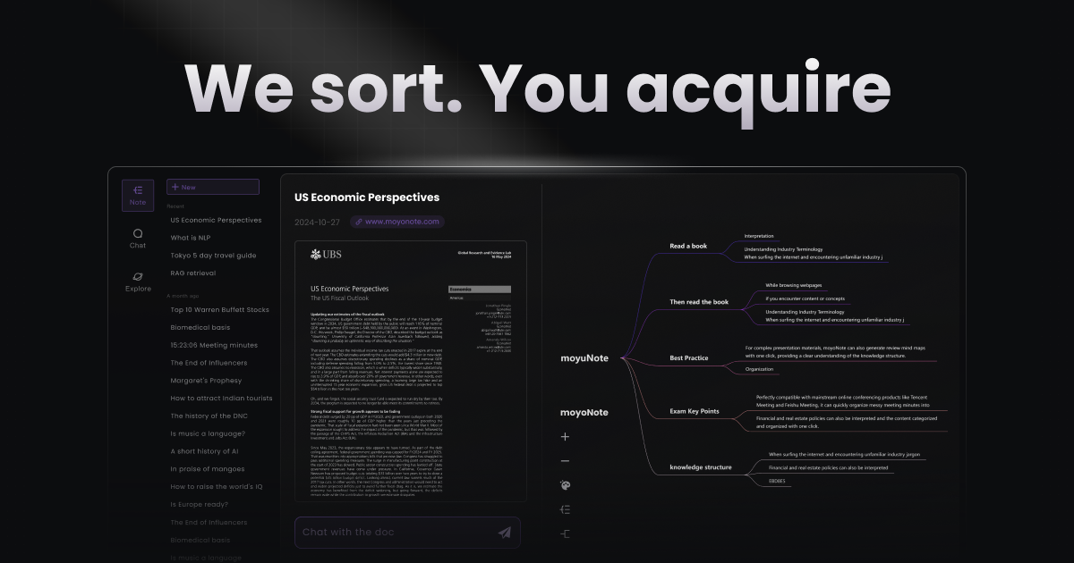 moyoNote: We sort. You acquire.