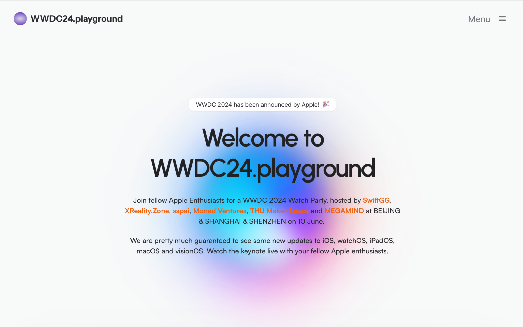 WWDC24.playground - the best WWDC watch party in China