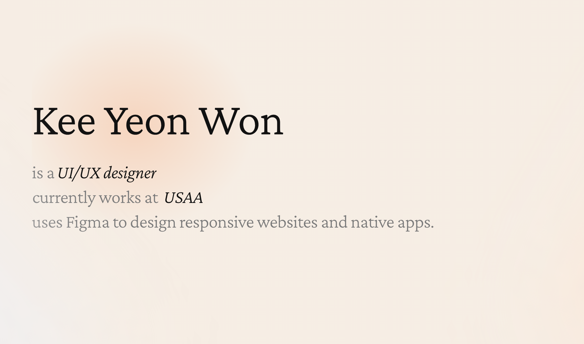 Kee Yeon Won, UX Designer