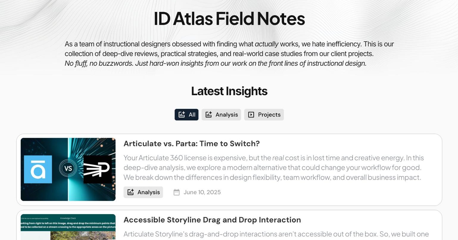 Build Better eLearning Courses | ID Atlas Field Notes