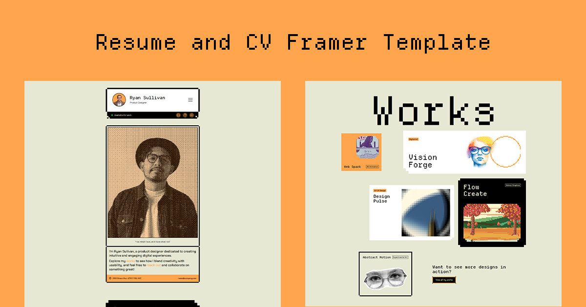 Ryan Sullivan - Resume and CV Framer Template