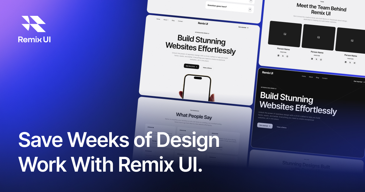 Remix UI - A collection of Framer components & sections