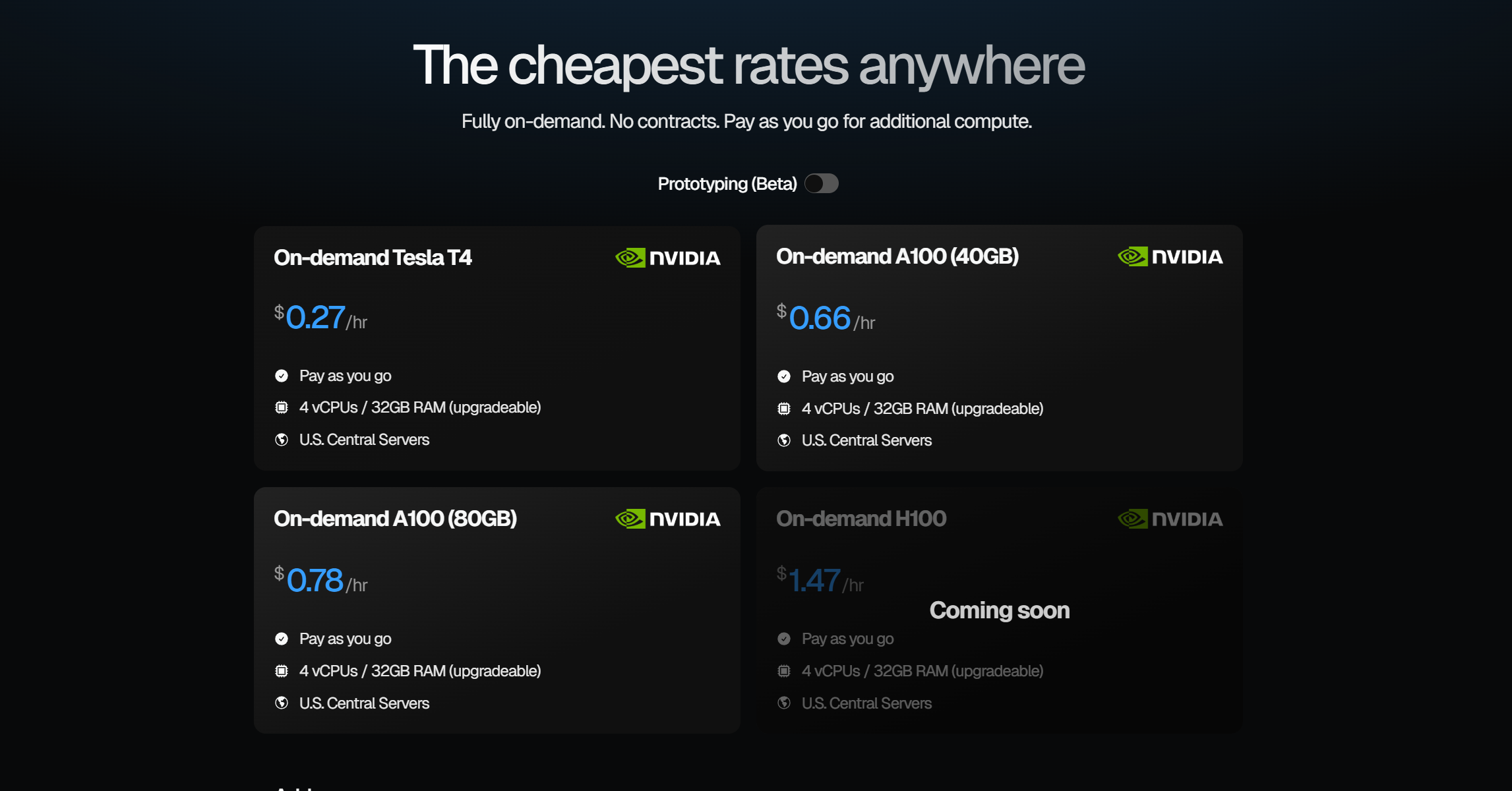 Pricing Information | Thunder Compute