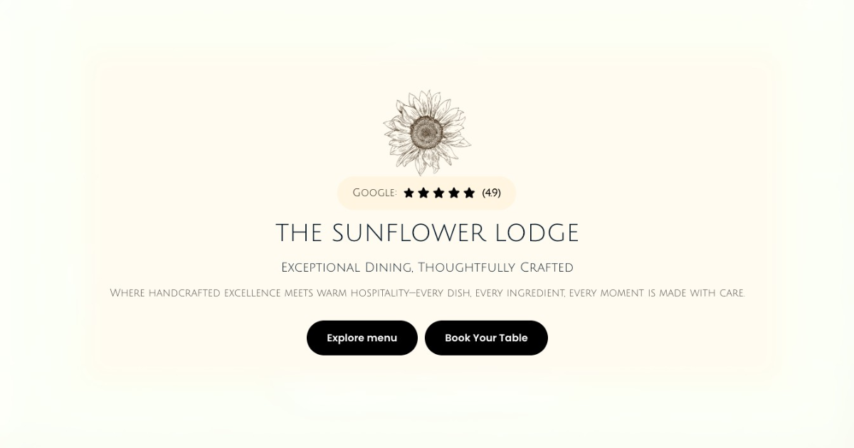 Dinner Menu | Farm-to-Table Cuisine at Sunflower Lodge