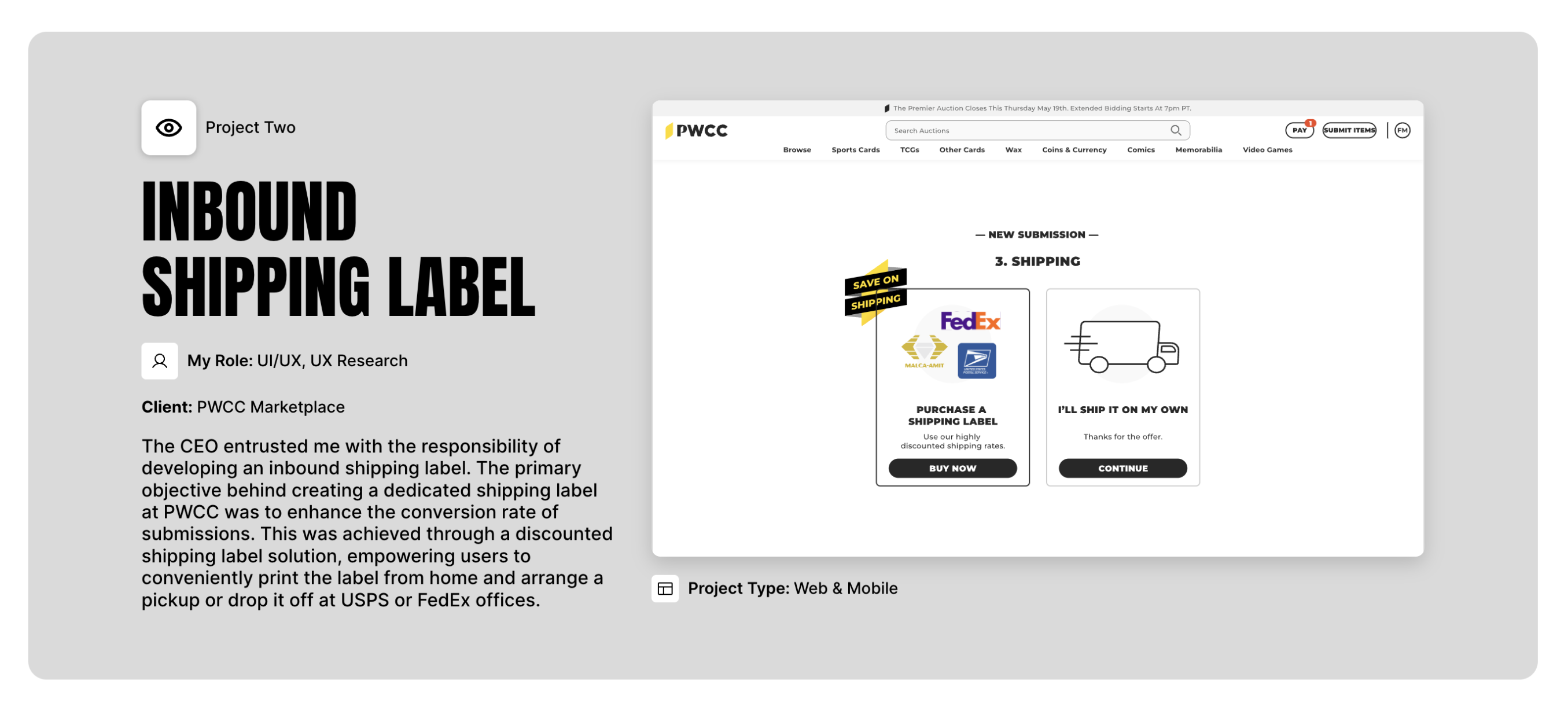 Inbound Shipping Label
