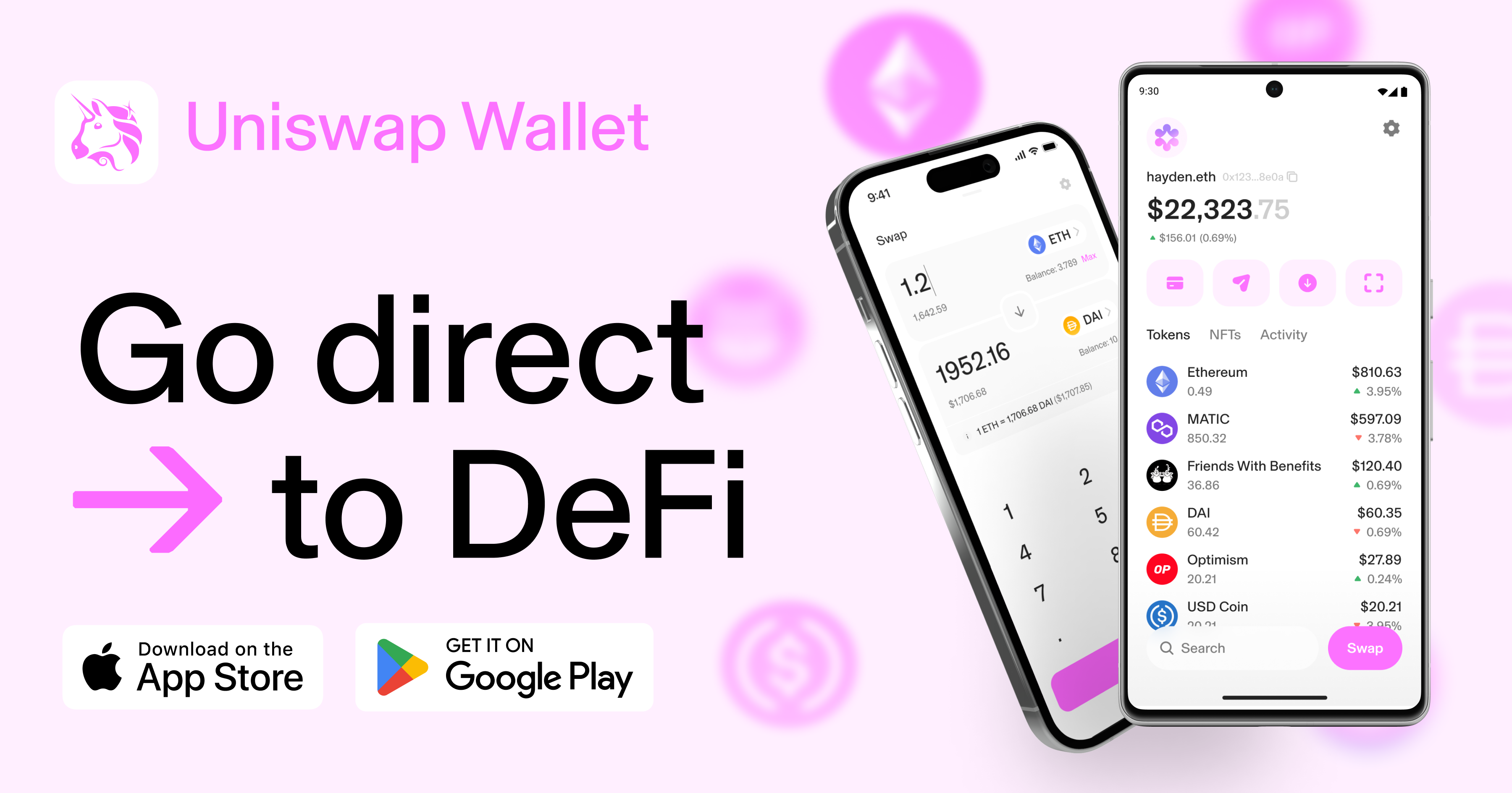 Uniswap Wallet on iOS and Android