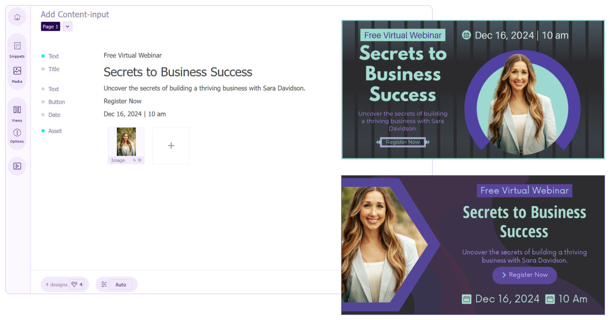 Instant AI designs for every business need for free