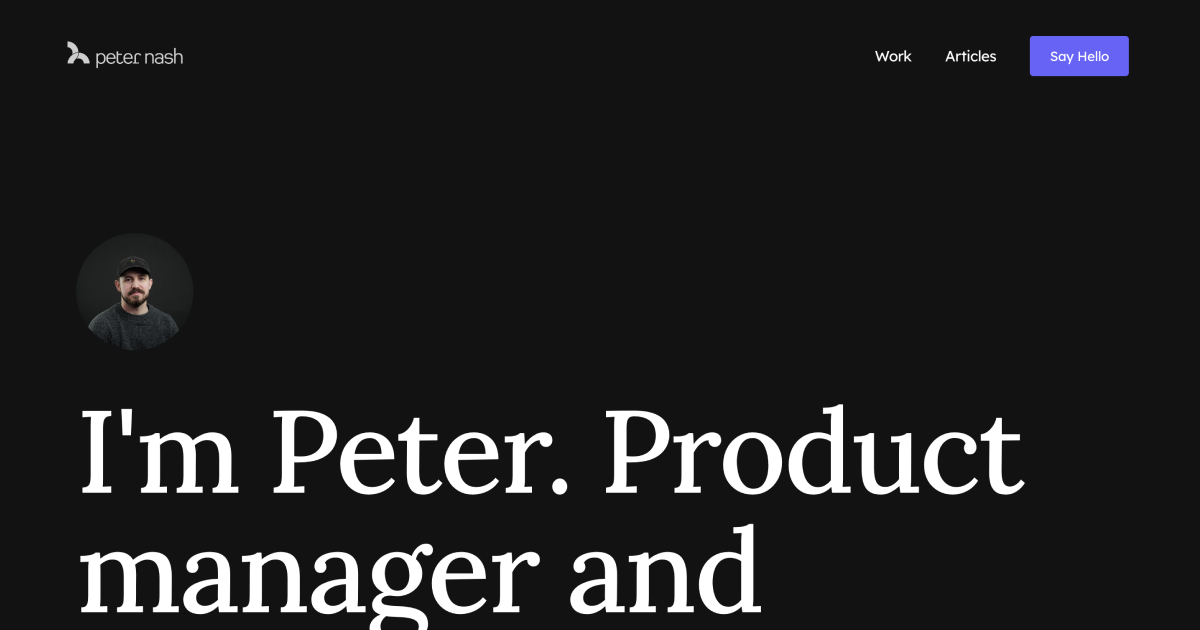 Peter Nash - Product manager and consultant