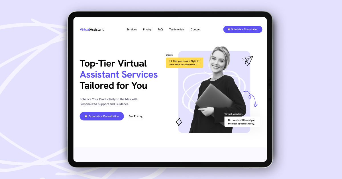 Virtual Assistant Framer Template