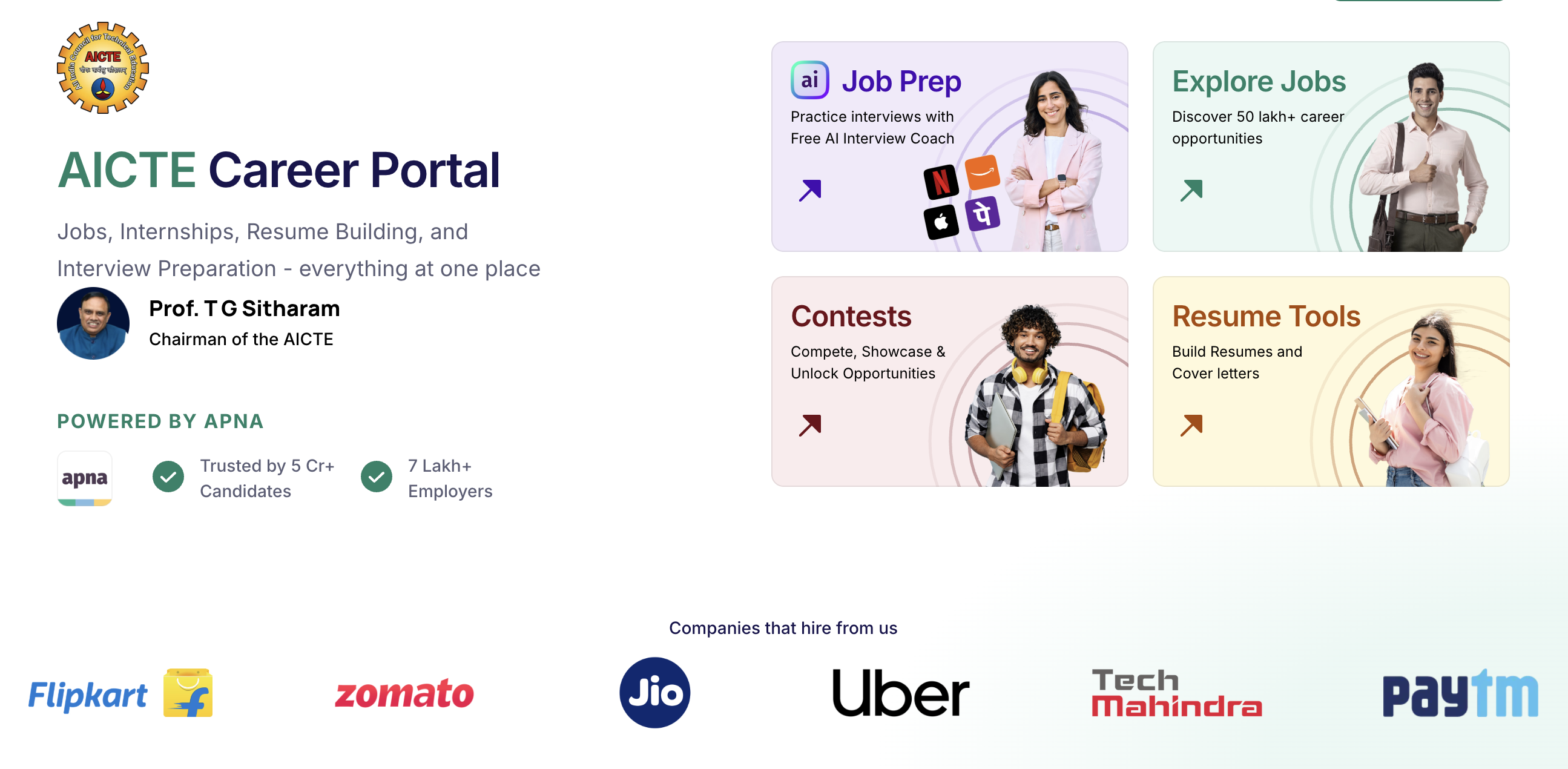 AICTE Career Portal: Student Login