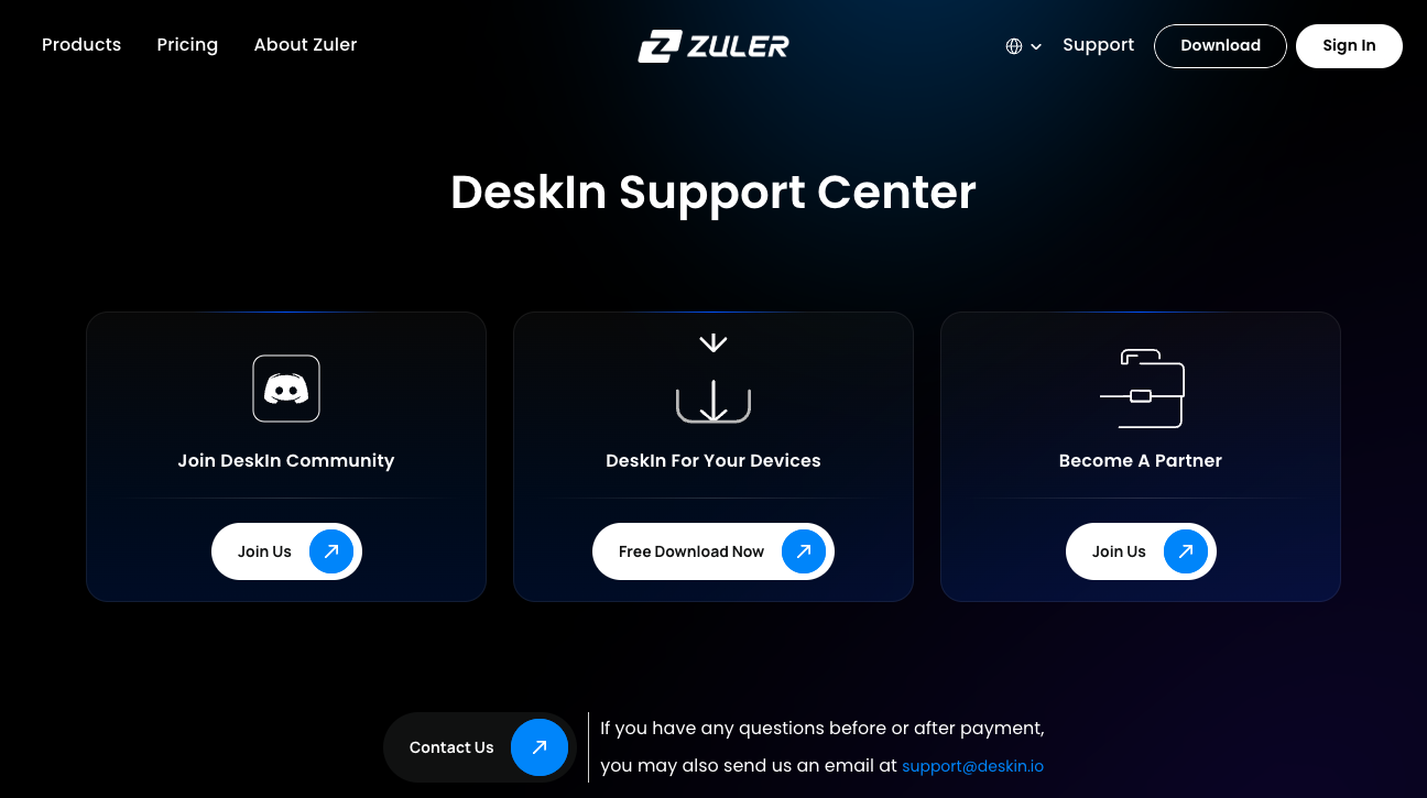 DeskIn Support Center