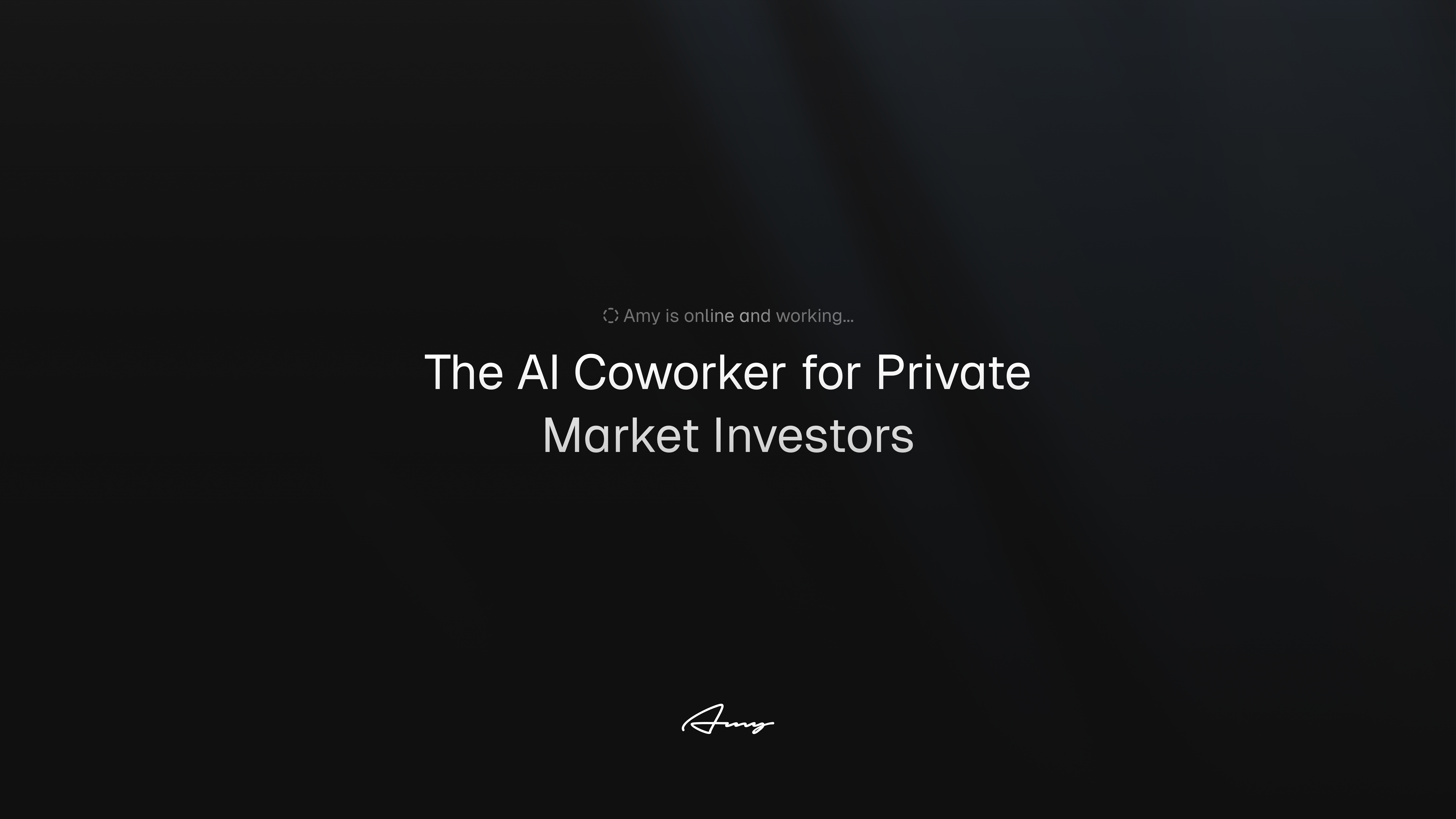 Amy - The AI Agent for Private Market Investors