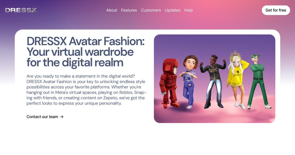 DRESSX Avatar Fashion | Virtual Wardrobe for Digital Worlds