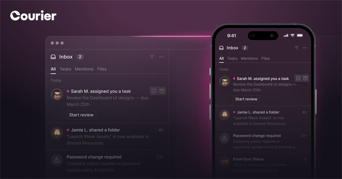 In-App Notifications | Courier Inbox