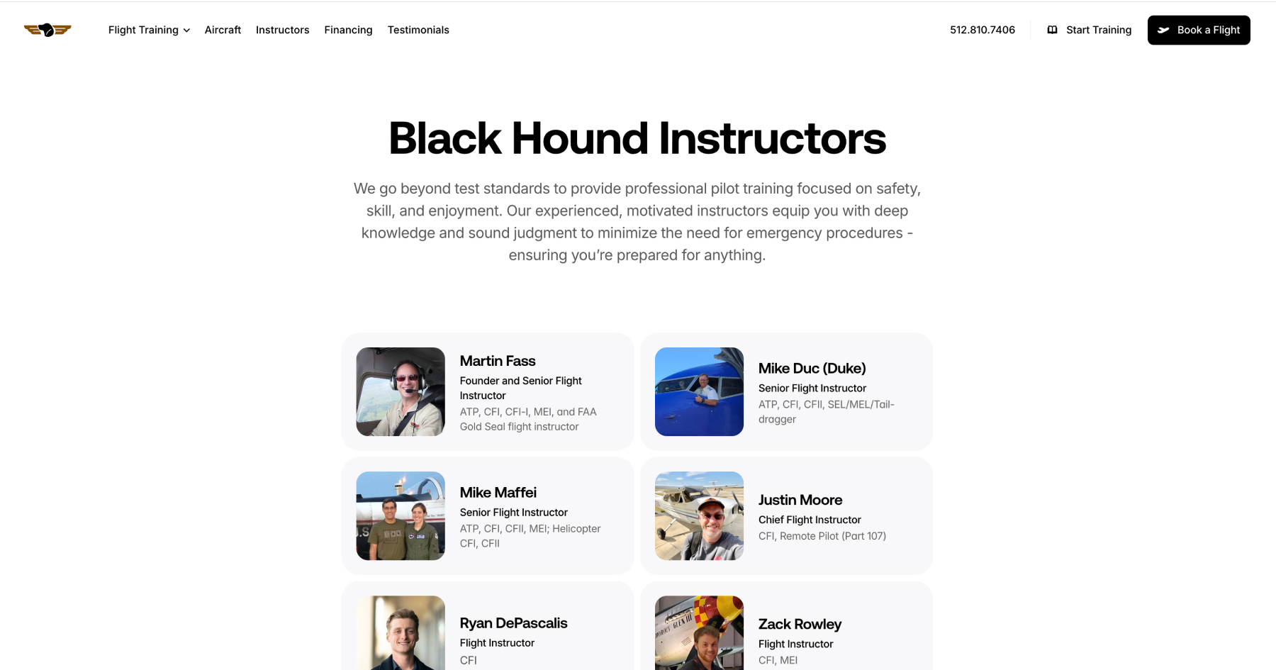 Meet Our Instructors | Black Hound Aviation Flight School